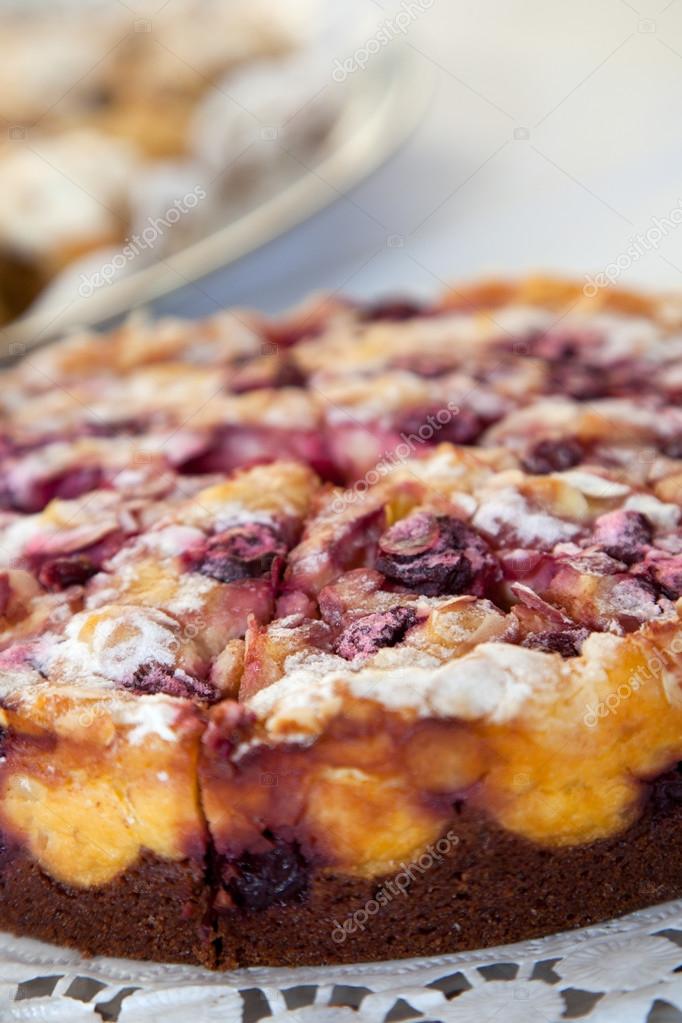 Close up Delicious Chocolate Cake with Toppings — Stock Photo ...