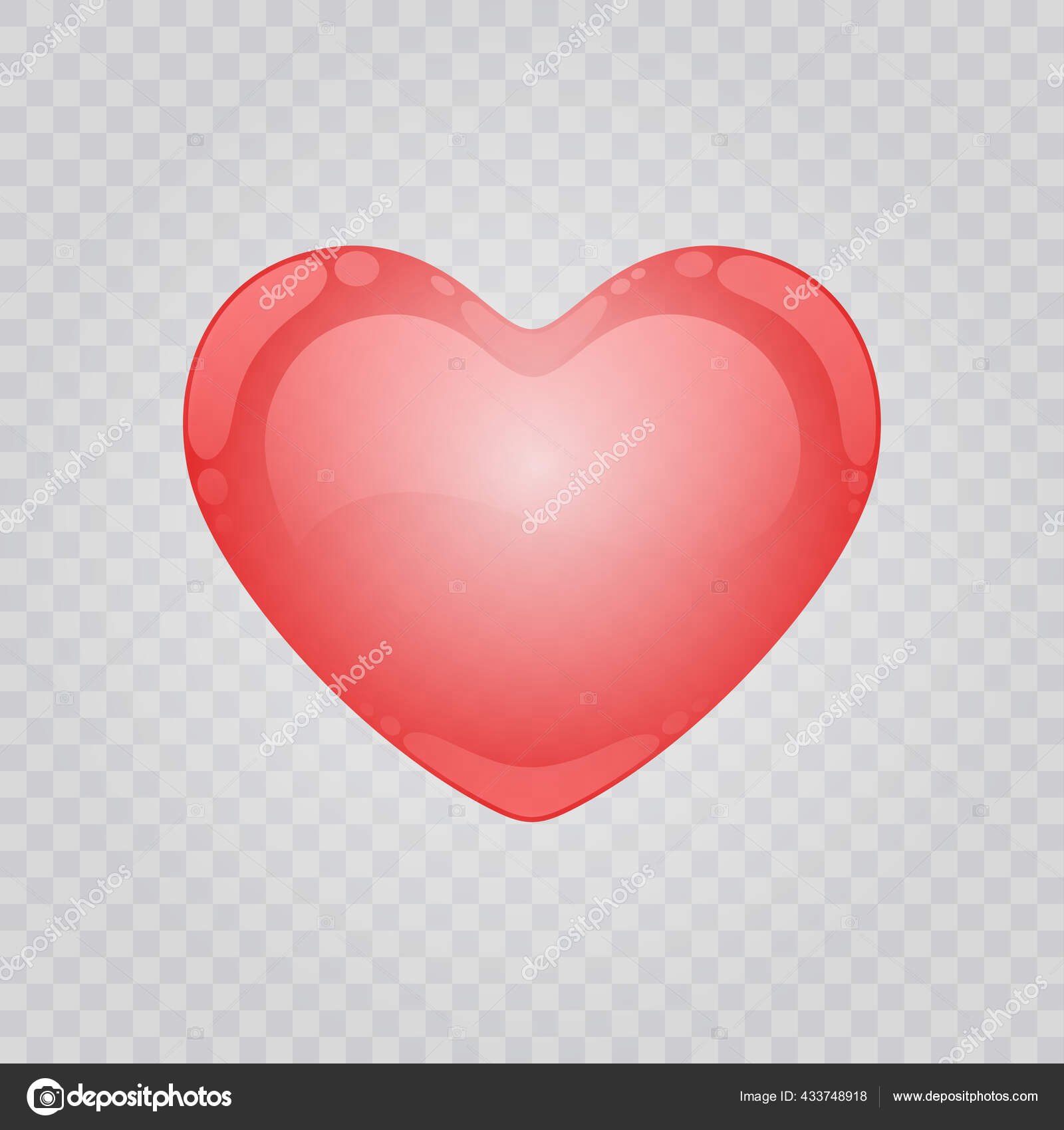 Coeur rouge brillant isolé sur fond transparent Vecteur par ©VikaSuh ...