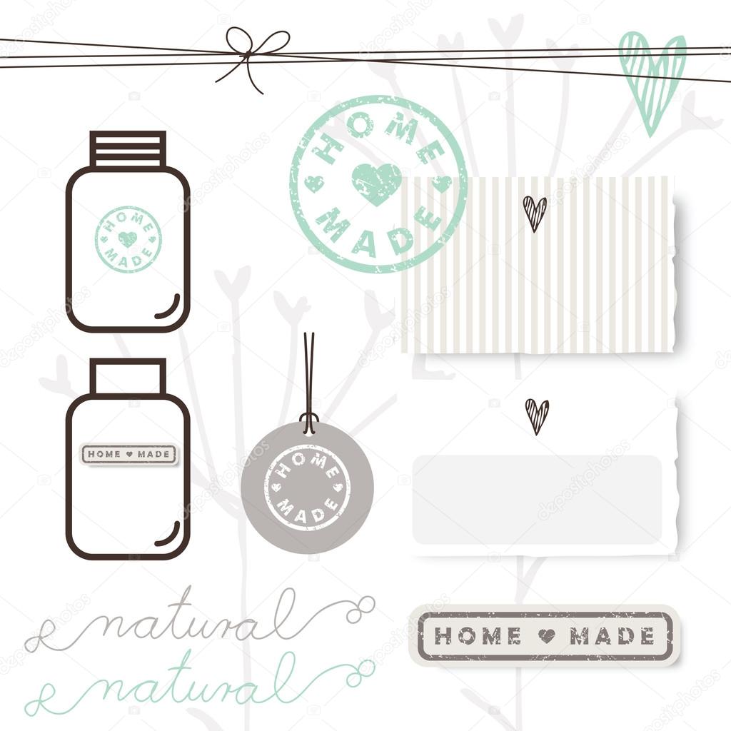 Homemade design elements - stamp, label, sticker Stock Vector Image by ...