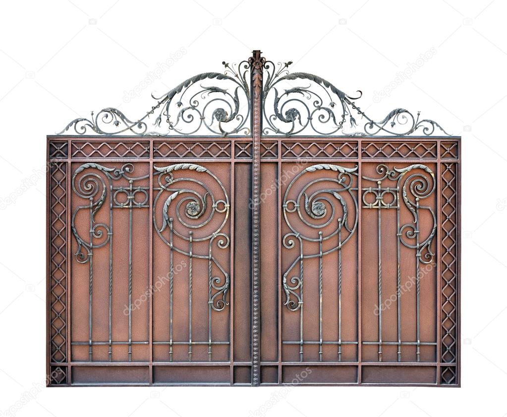 Modern steel decorative gates. — Stock Photo © Blulake #68371123
