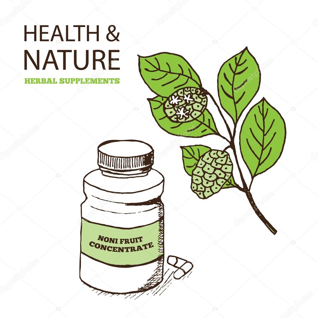 Health and Nature Supplements Collection Stock Vector Image by ...
