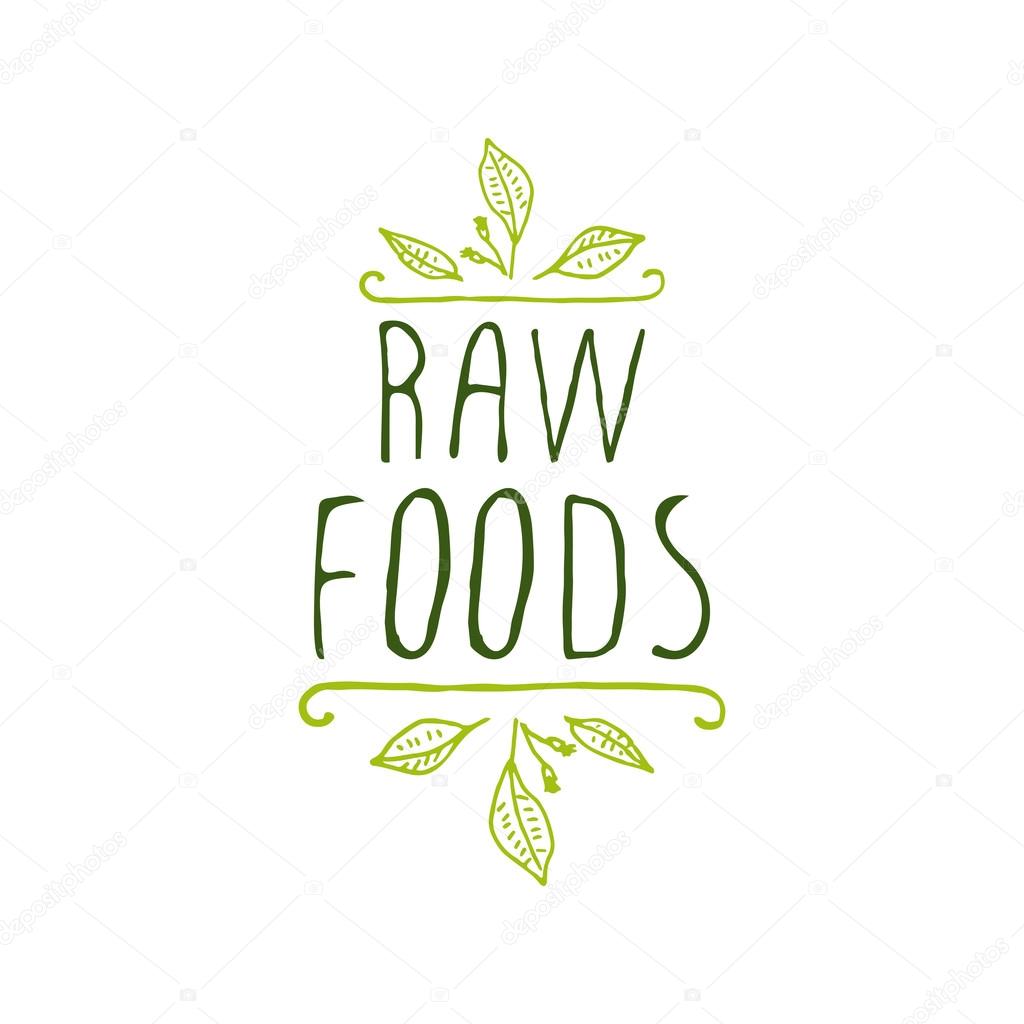 Raw foods - product label on white background. Stock Vector Image by ...