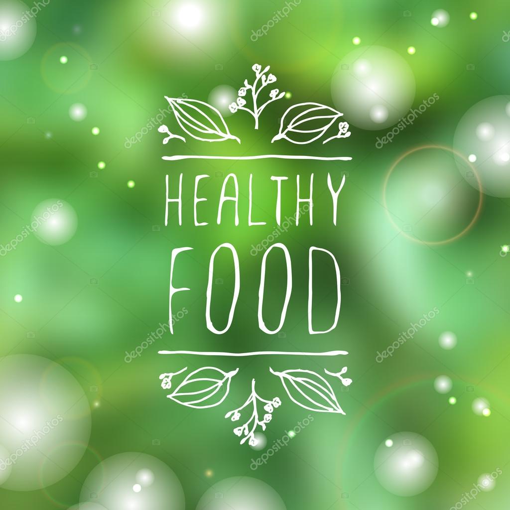 Healthy food - product label on blurred background Stock Vector Image ...