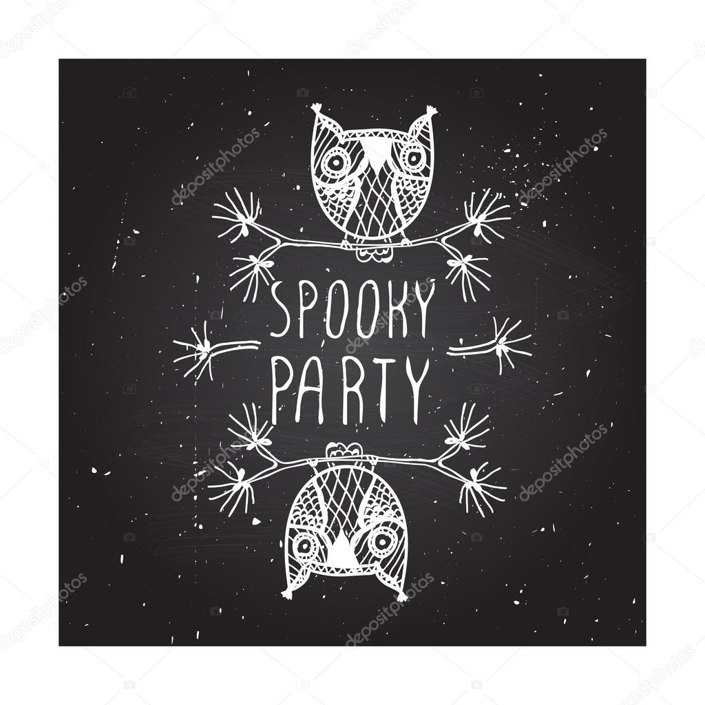 Spooky party on chalkboard background. Stock Vector Image by ©Lillllia ...