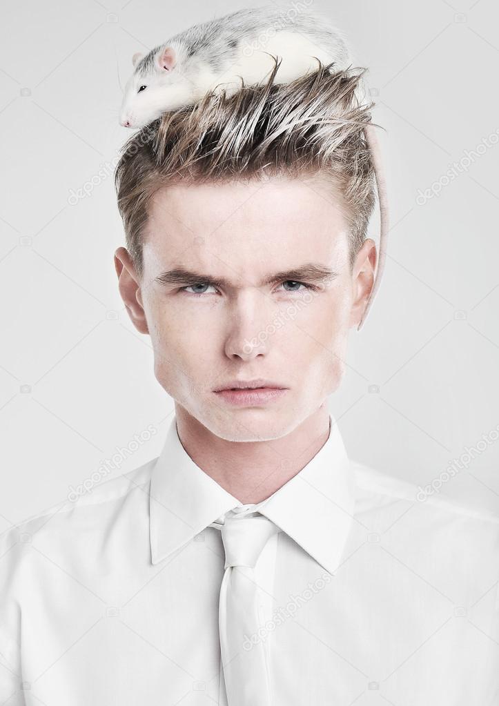 Guy in a suit with a rat — Stock Photo © vsv8093 #66976859