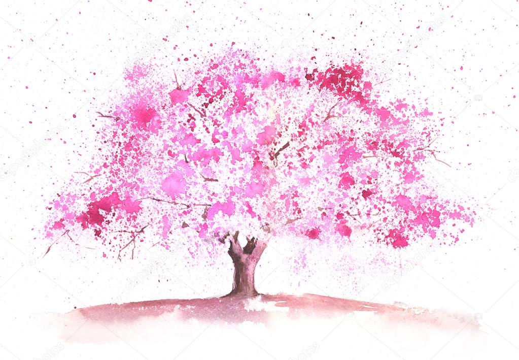 Watercolor spring tree Stock Photo by ©alkir_dep 84750358