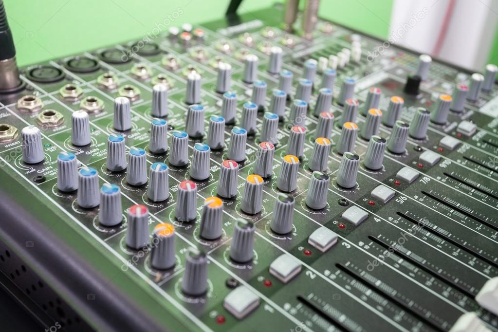 Multi Colored Music Mixer In Recording Studio — Stock Photo ...