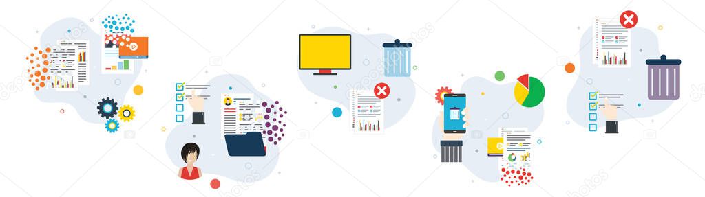 Documents archive process Vector Art Stock Images | Depositphotos