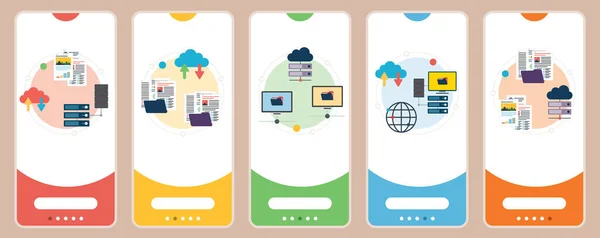 Cloud Computing Mining Server Database Data Icons Concepts Cloud Computing Stock Vector by ...