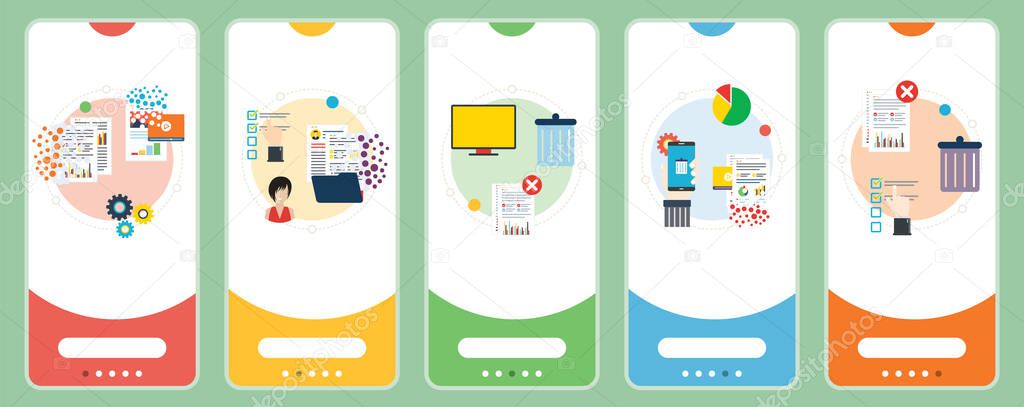 Documents archive process Vector Art Stock Images | Depositphotos