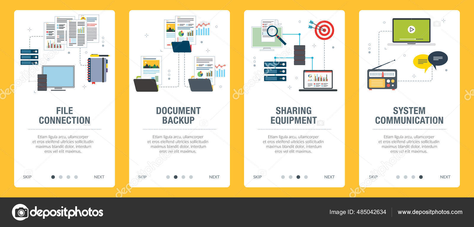 Connection Backup Report Sharing Communication Computer Icons Concepts File Connection Stock ...