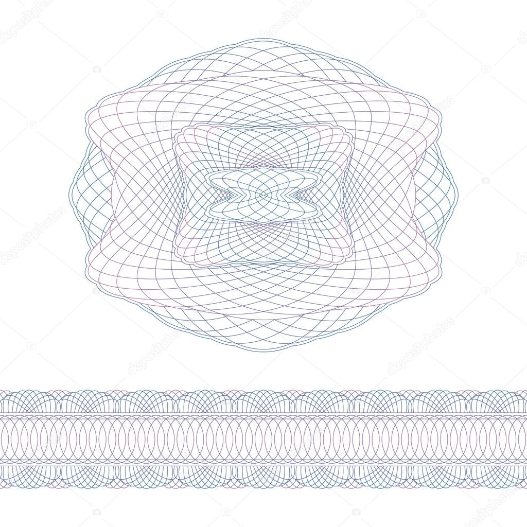 Guilloche decorative elements and border Stock Vector Image by ...