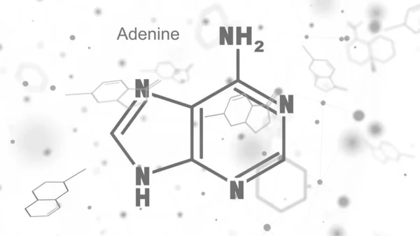 Fórmula estructural química de la adenina - ADN y base de nitrógeno ARN 2024