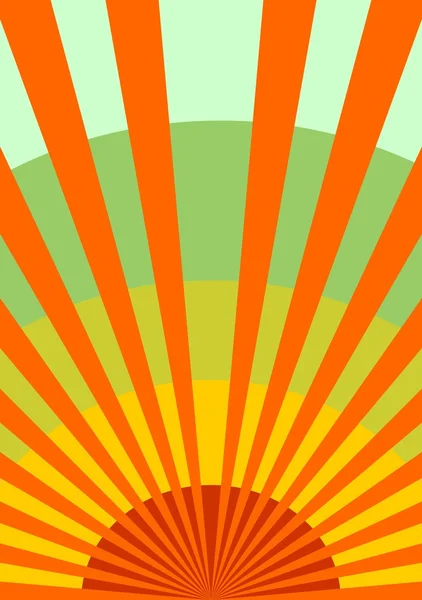 Abstract retro Japanese sunrise background. Vector. — Stock Vector ...