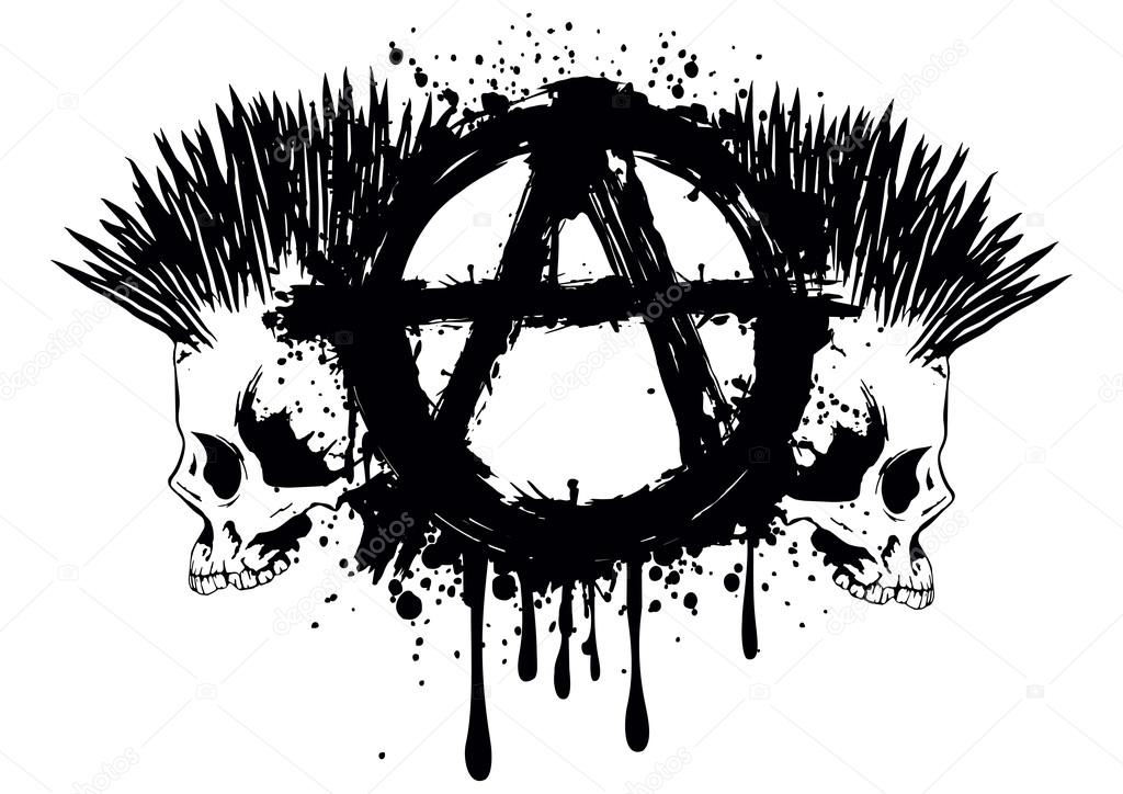 symbol anarchy and two skulls — Stock Vector © SS1001 #104319398