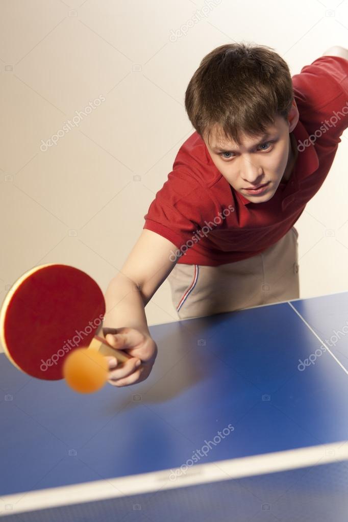 Man playing ping pong — Stock Photo © andreyuu #100624434