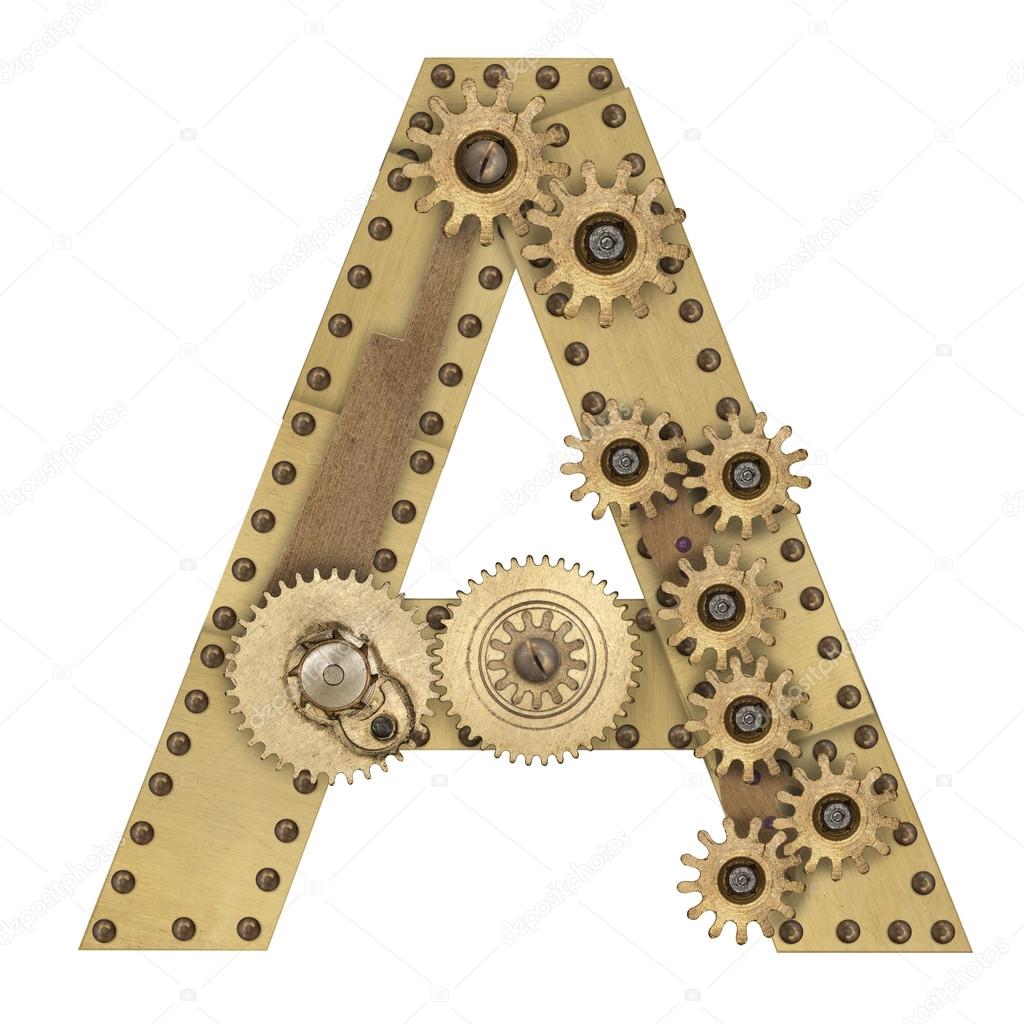 Steampunk alphabet letter A — Stock Photo © andreyuu #74699121