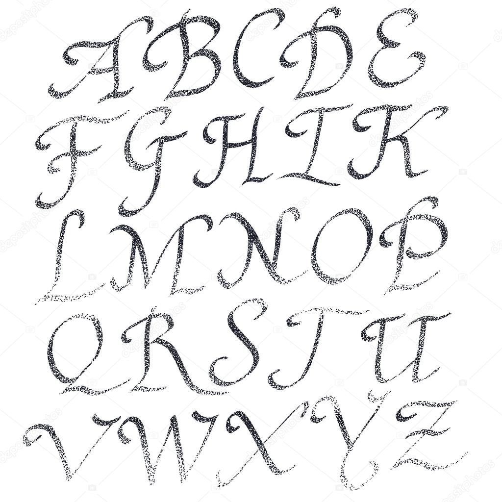 Handmade Roman alphabet Stock Illustration by ©kynata #76015835