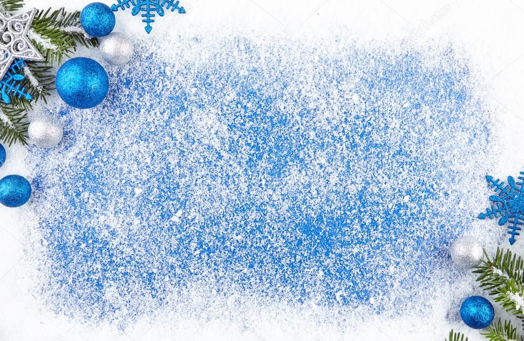 Blue winter border background Stock Illustration by ©zoomteam #58480433