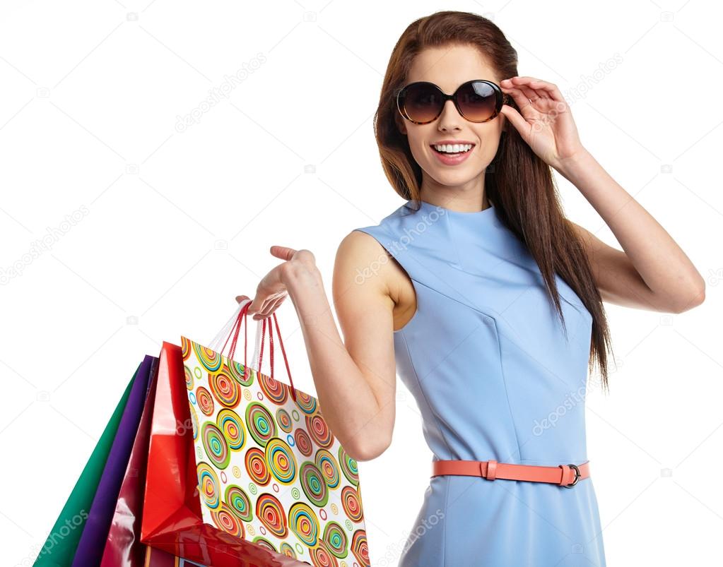 mujer con bolsas de compras — Foto de stock © zoomteam #94586822
