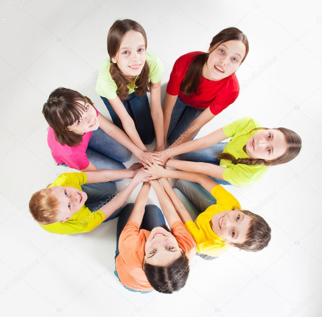 Group children team Stock Photo by ©TatyanaGl 103476664