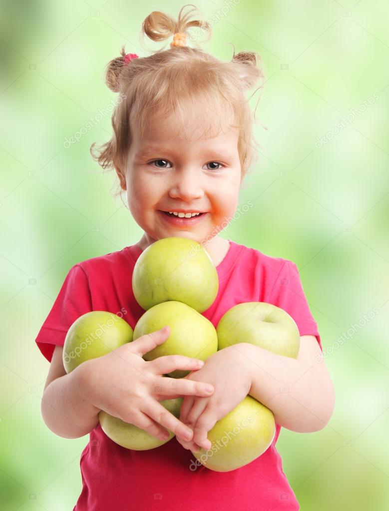 Child with apples — Stock Photo © TatyanaGl #64993857