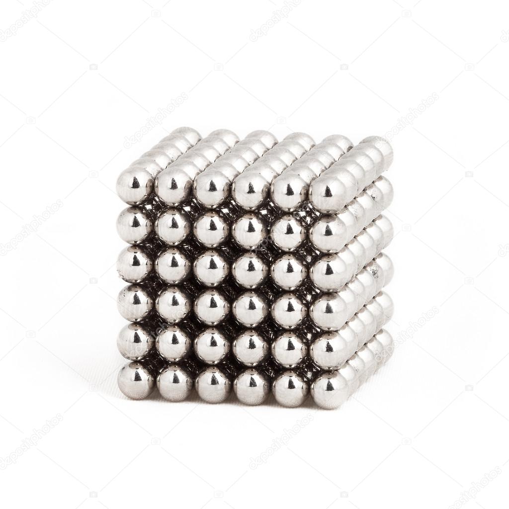 Magnetic metal balls in cube shape Stock Photo by ©YegorP 61650259