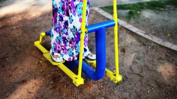 Young beautiful woman on chassis simulator — Stock Video ...