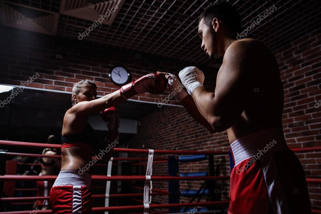 Activite people in boxing ring — Stock Photo © Deklofenak #120362298