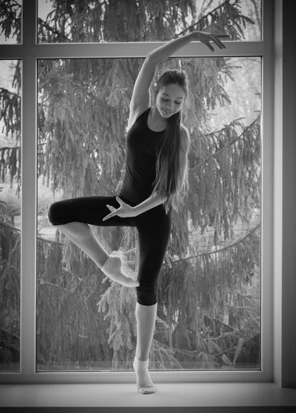 Dancing girl on window — Stock Photo © rbvrbv #71742857
