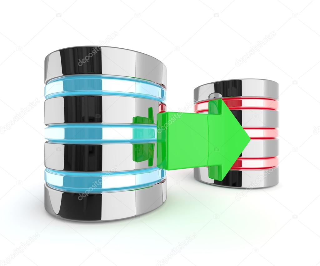 3d two servers with arrow isolated over white background Stock Photo by ...