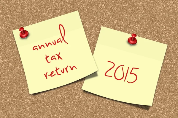 SA100 tax form with note anuual tax return text pinned to cork — Stock ...