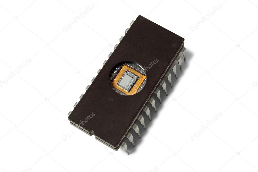 Old computer chip Stock Photo by ©phodopus 111499754