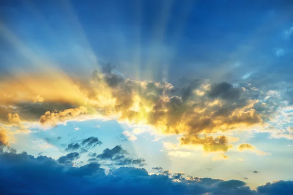 Sunset over beautiful blue sky - Stock Image - Everypixel