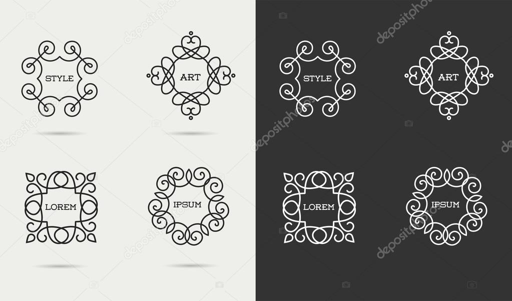 Elegant art line monogram logo design Stock Vector Image by ©marish ...