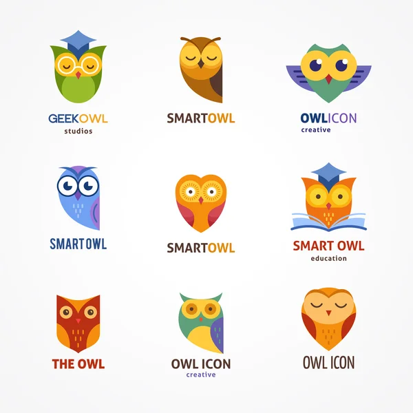 Owl outline icons collection — Stock Vector © marish #99724220 Owl outline icons collection — Stock Vector © marish #99724220