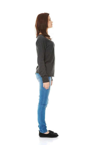 Woman standing profile Stock Photos, Royalty Free Woman standing ...