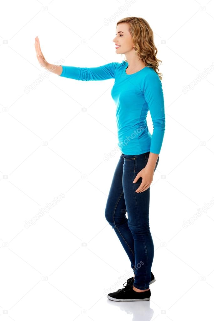 Standing Side View Of Woman