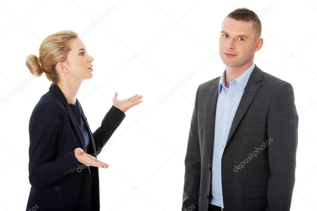 Professional conversation between businesspeople — Stock Photo © piotr ...