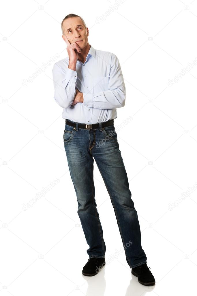 Handsome man touching chin Stock Photo by ©piotr_marcinski 66943345