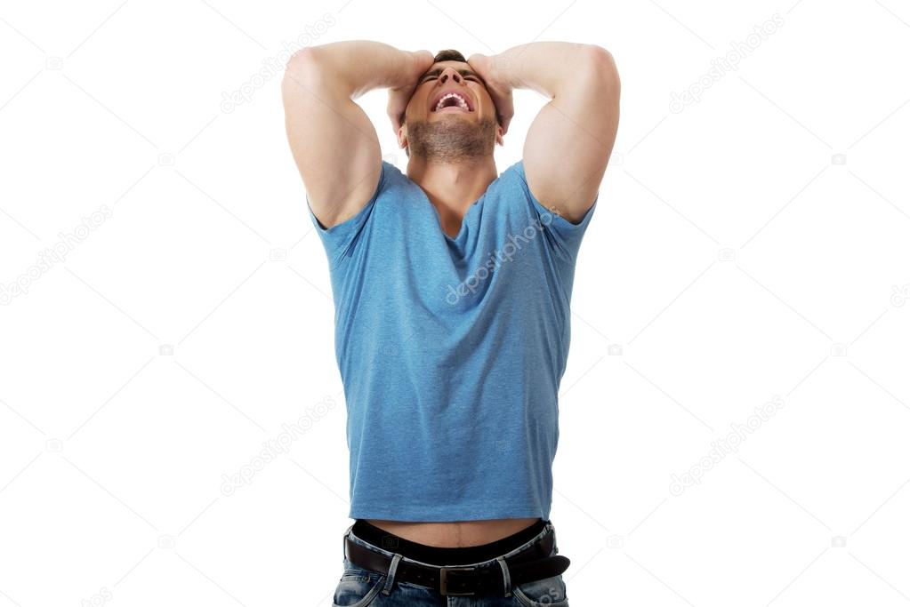 Man with hands behind head. Stock Photo by ©piotr_marcinski 66969093