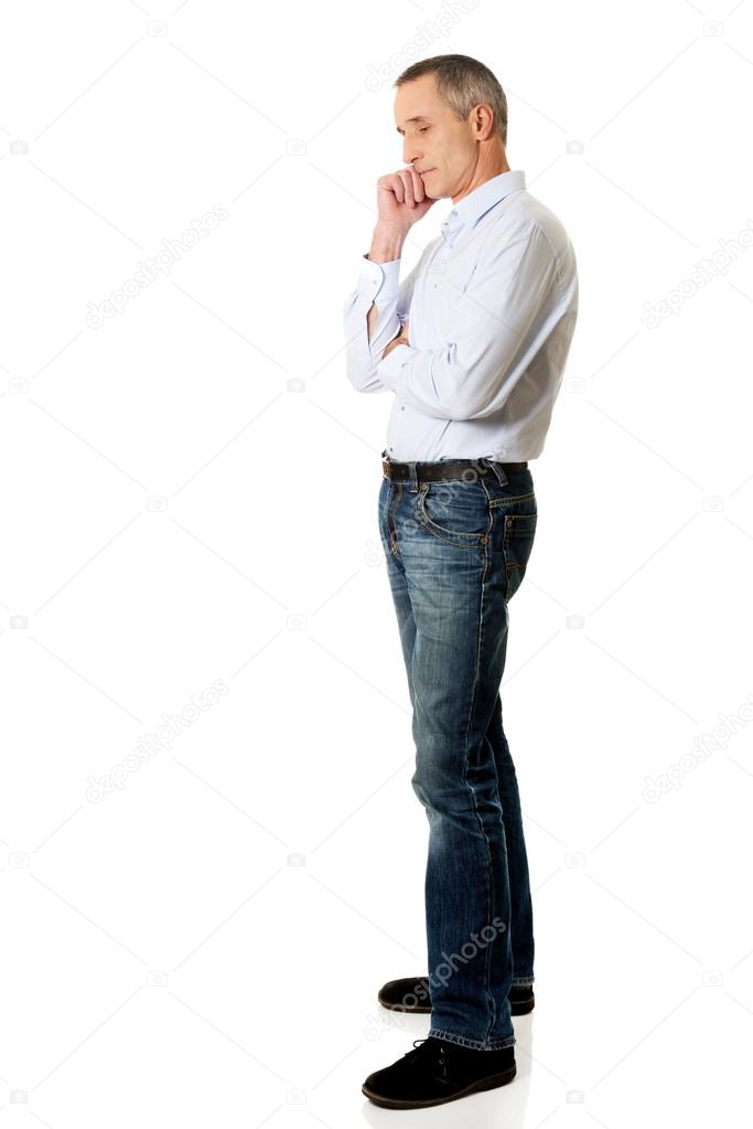 Handsome man touching chin Stock Photo by ©piotr_marcinski 72685985