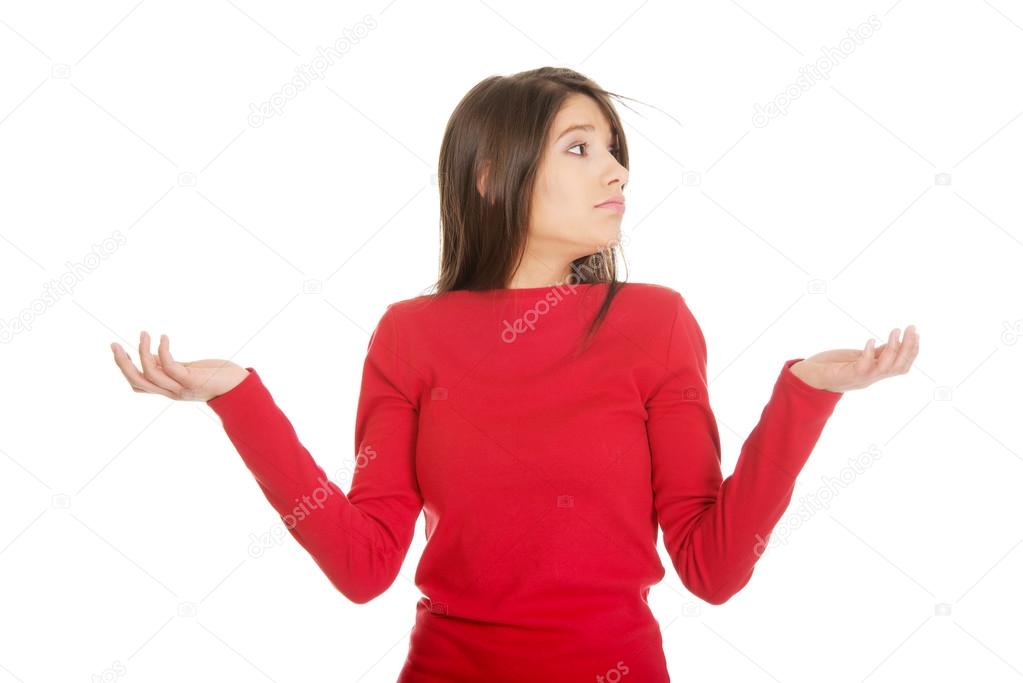 Woman making a scale with her arms. Stock Photo by ©piotr_marcinski ...