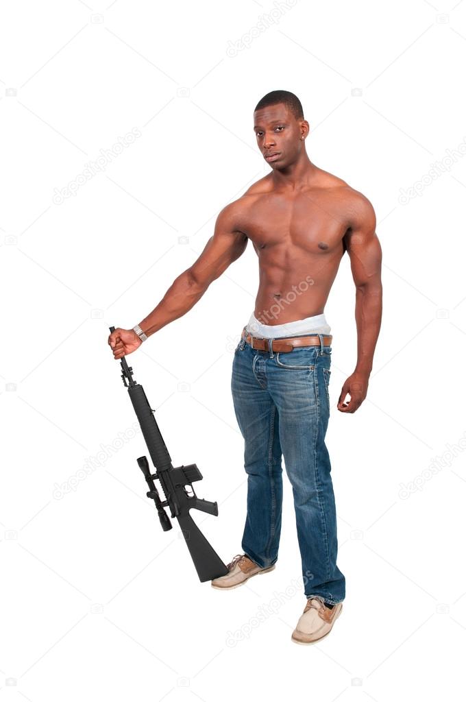 Man with Assault Rifle — Stock Photo © robeo123 #54611843