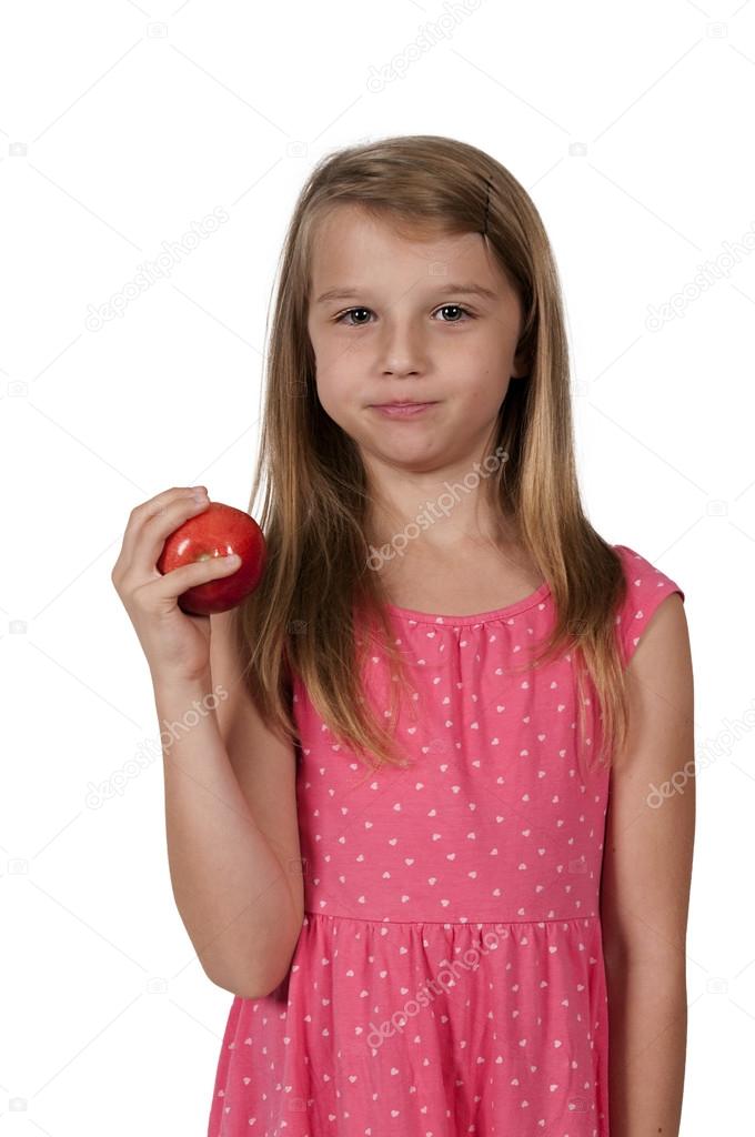 Little Girl Eating an Apple — Stock Photo © robeo123 #89716046