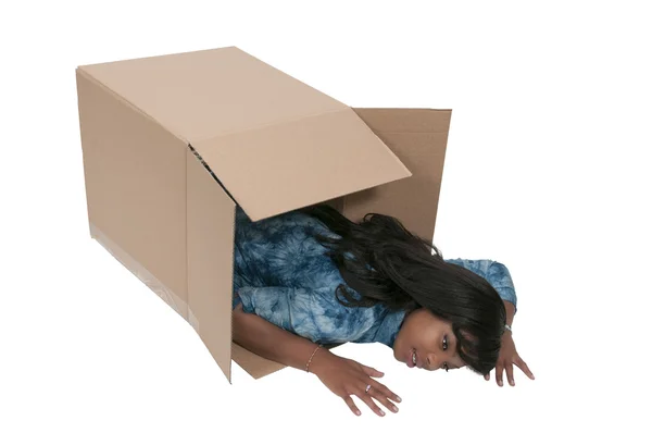 Woman in cardboard boxes Stock Photos, Royalty Free Woman in cardboard ...