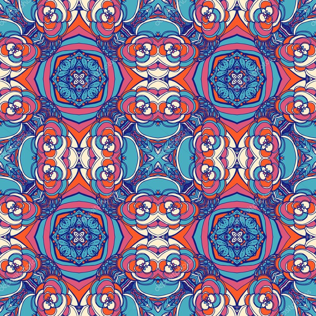 Blue and orange seamless abstract pattern — Stock Vector © Mary1507 ...