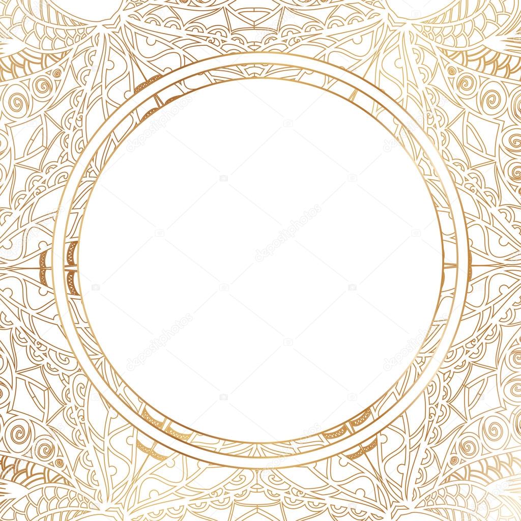 Round lace border frame silhouette Stock Vector by ©Mary1507 110657638