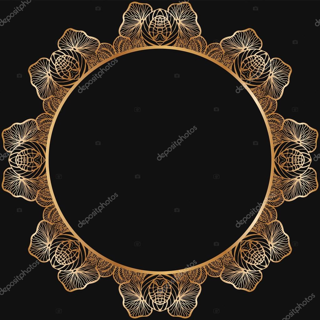 Round lace border frame silhouette Stock Vector Image by ©Mary1507 ...