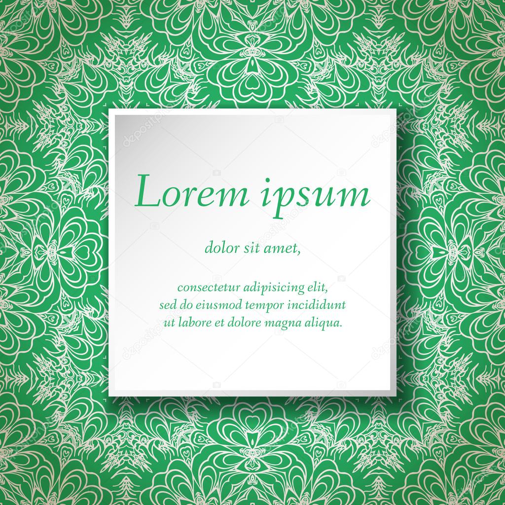 Design template with green pattern Stock Vector Image by ©Mary1507 ...